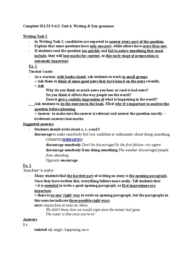 Complete IELTS U4 Wri | PDF | Mass Media | Essays