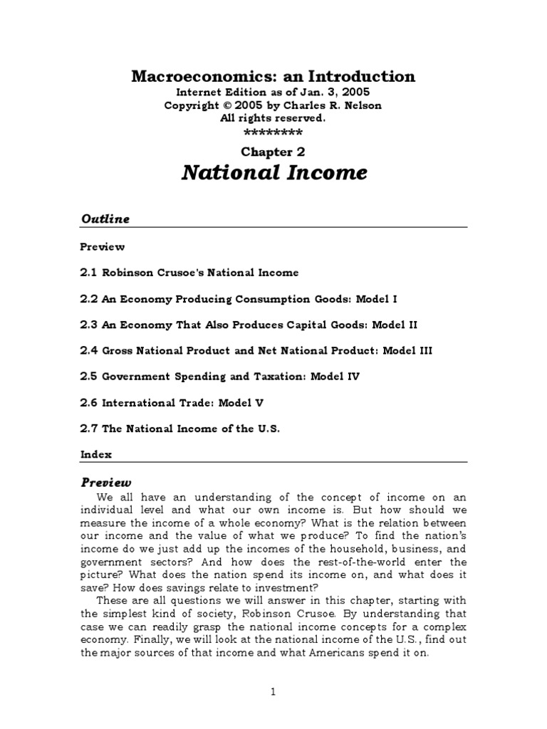 National Income: Macroeconomics: An Introduction | PDF | Measures Of ...