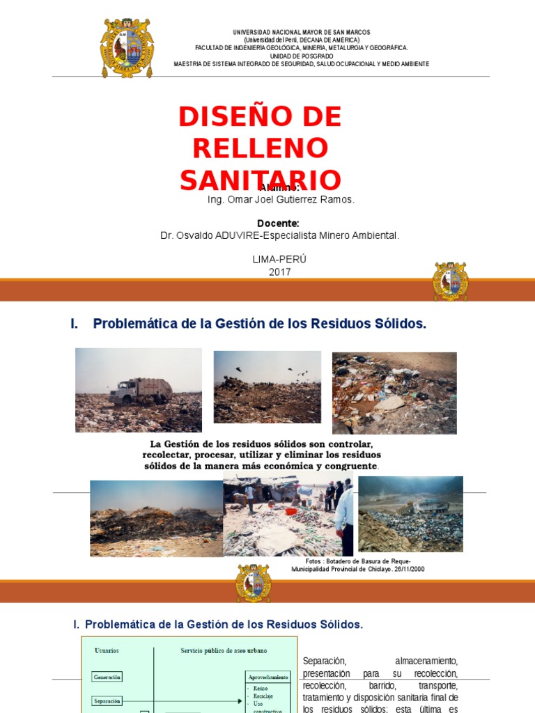 Diseño de Relleno Sanitario | Vertedero | Residuos Diseño de Relleno Sanitario | Vertedero | Residuos