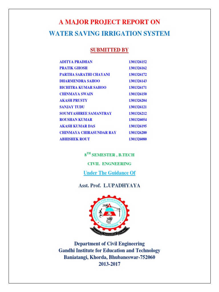 Water Saving Irrigation Project | PDF | Qualifications | Science And ...