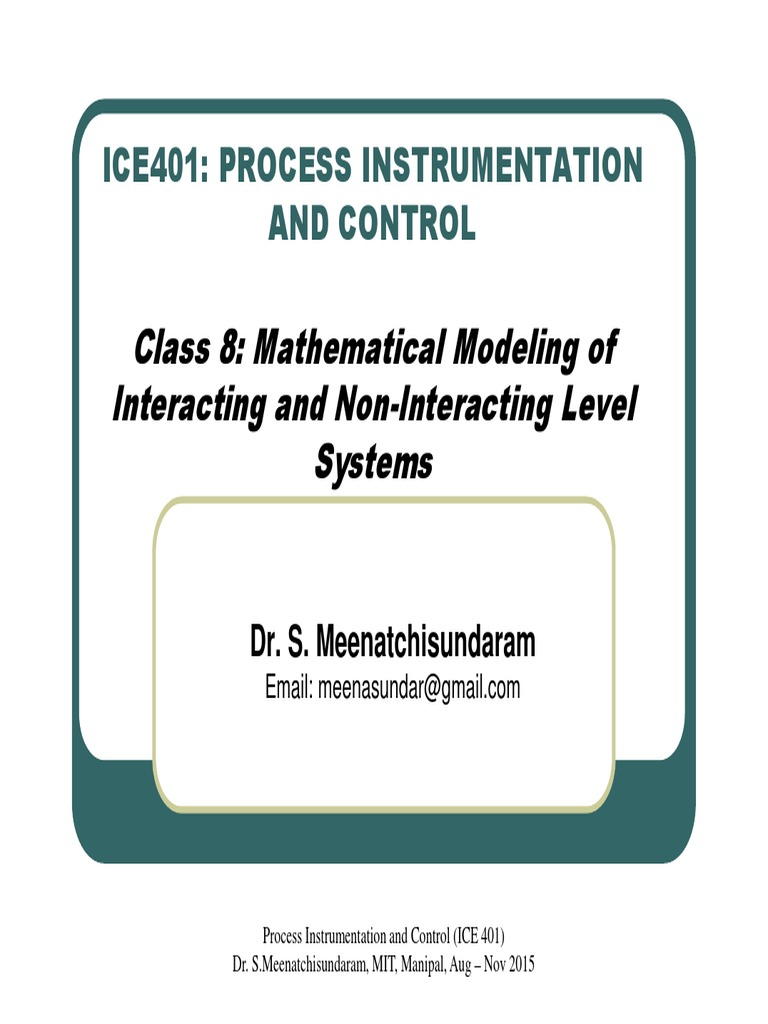Class 8 - Mathematical Modeling of Interacting and Non-Interacting ...