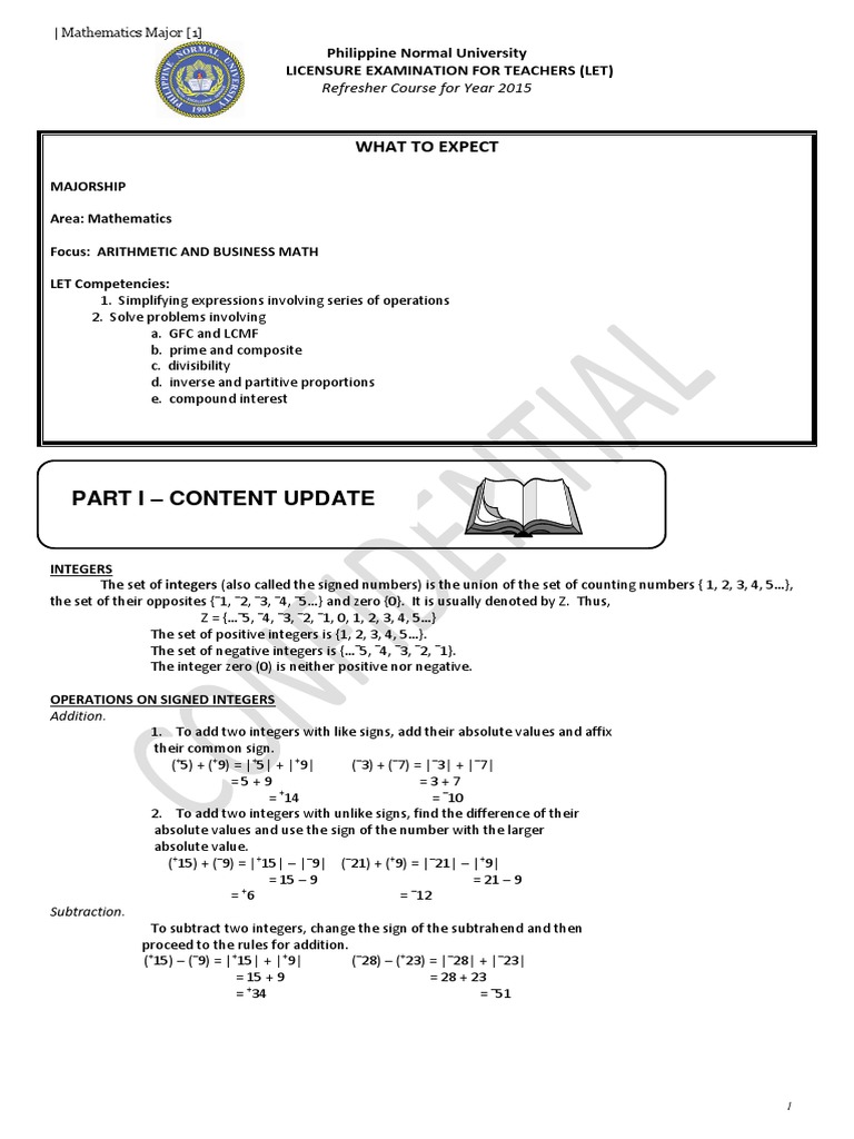 LET (Math Major) Reviewer Combined 195pages 16mb | PDF | Triangle ...