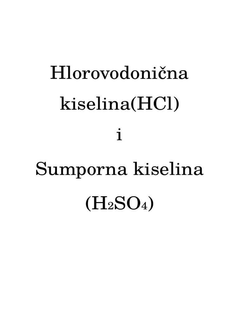Hlorovodonična Kiselina | PDF