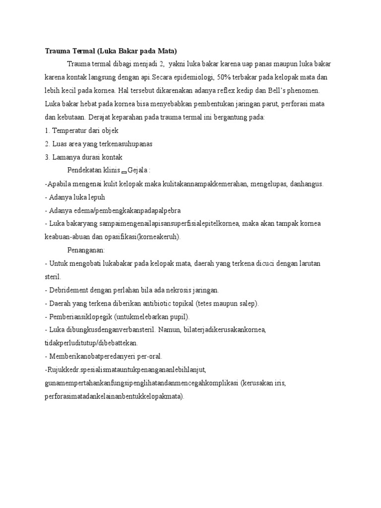 Trauma Termal | PDF | Pengembangan Diri