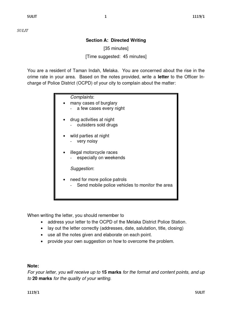 2016 Melaka SPM Trial - English Paper 1 | PDF | Crime & Violence ...