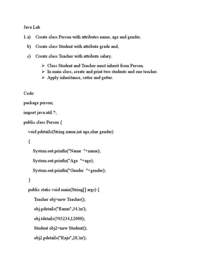 Java Lab | PDF | Method (Computer Programming) | Models Of Computation
