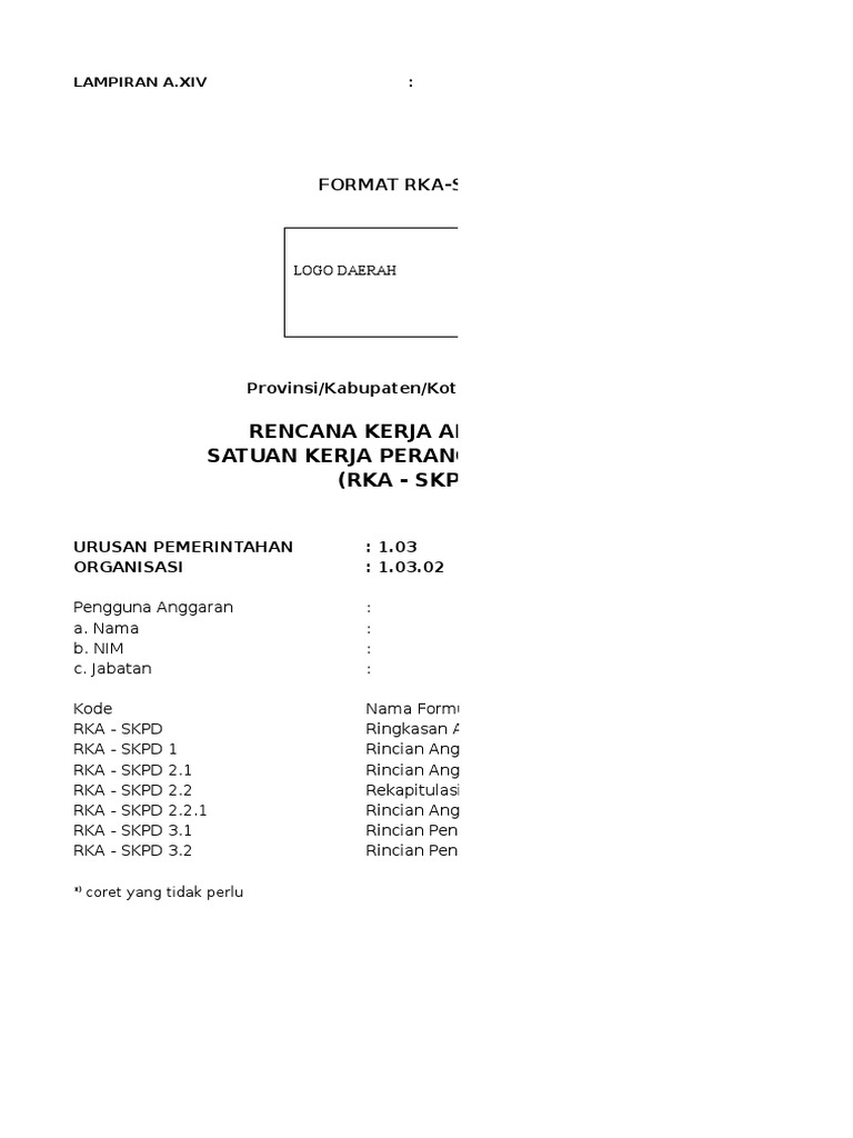 Rka SKPD Bina Marga (Latihan) | PDF