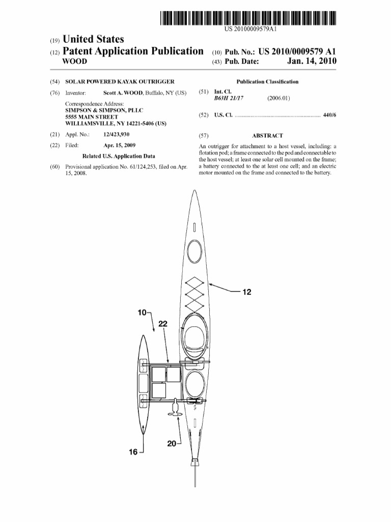 Solar-Powered Kayak Outrigger Patent | PDF