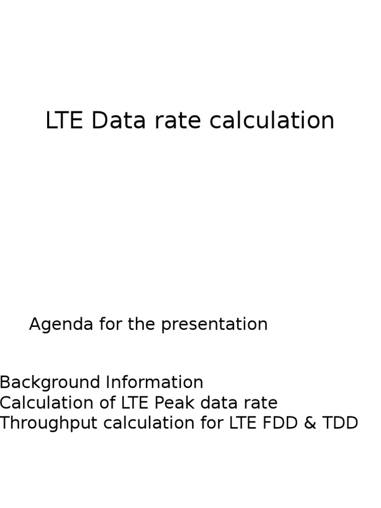 LTE Data Rate Calculation | PDF | Duplex (Telecommunications) | Bit Rate