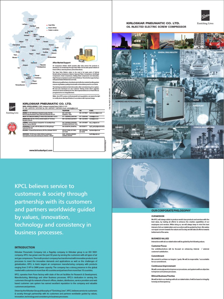 Screw Air Compressor Catalog | PDF | Gas Compressor | Power Inverter