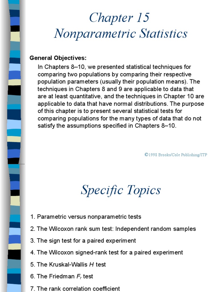 Nonparametric Statistics: General Objectives | Download Free PDF | Statistical Hypothesis ...