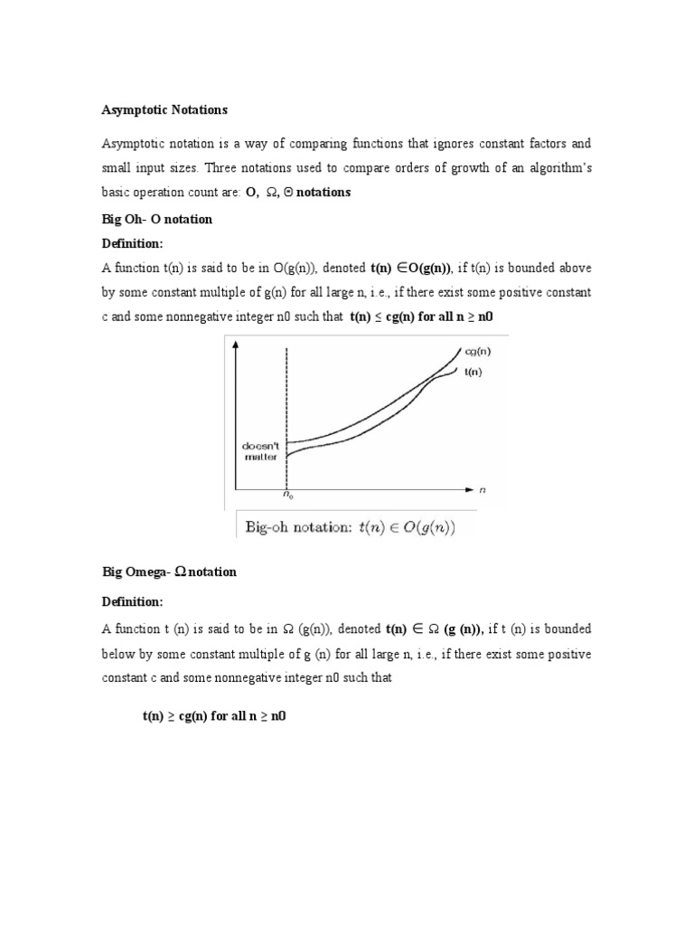 An In Depth Explanation Of Asymptotic Notations And Their Uses In Analyzing The Time Complexity
