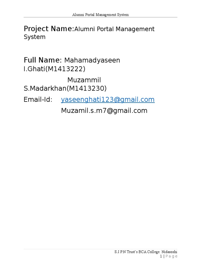 Alumni Portal Management System | PDF | Internet Explorer | Databases