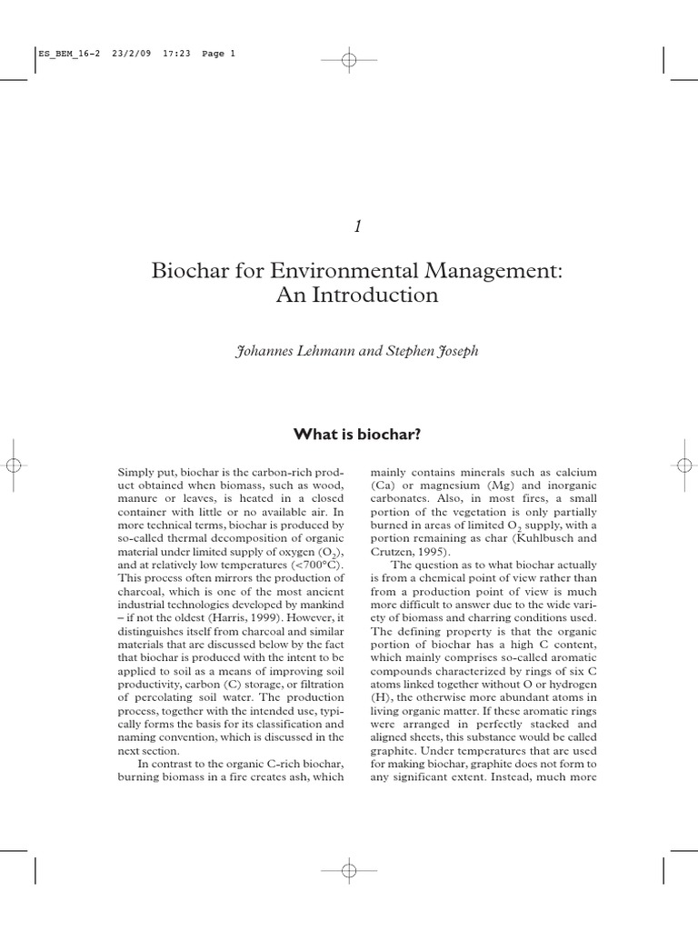 Biochar Book Chapter 1 PDF | PDF | Carbon Sequestration | Carbon ...