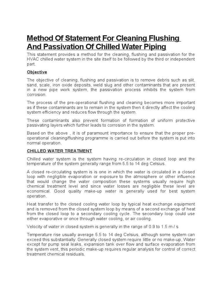 Chemical Flushing | Water | Corrosion