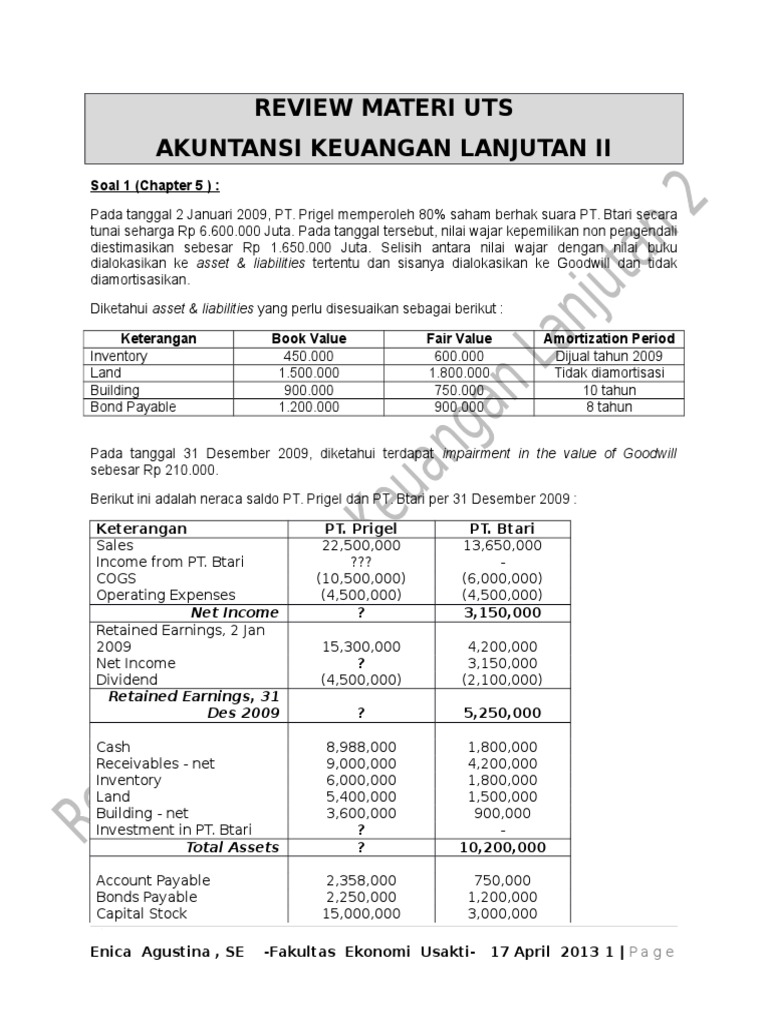 Review Materi UTS Advanced II | PDF | Pengelolaan Keuangan & Uang | Teknologi & Rekayasa