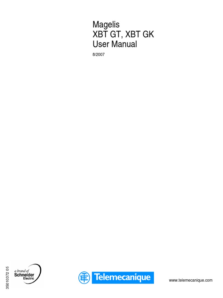 XBT GT, GK User Manual (35010372) | PDF | Usb | Electrical Connector