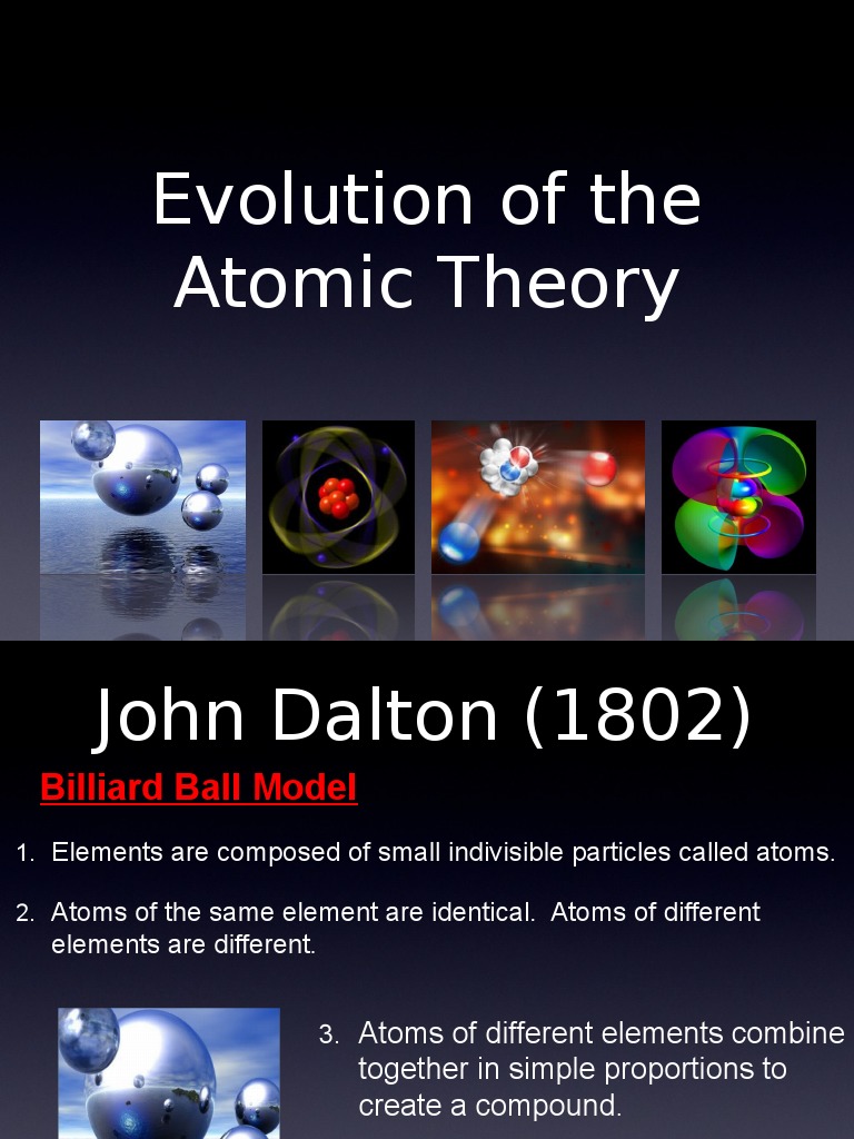 History of Atomic Theory Evolution | PDF | Atoms | Radioactive Decay