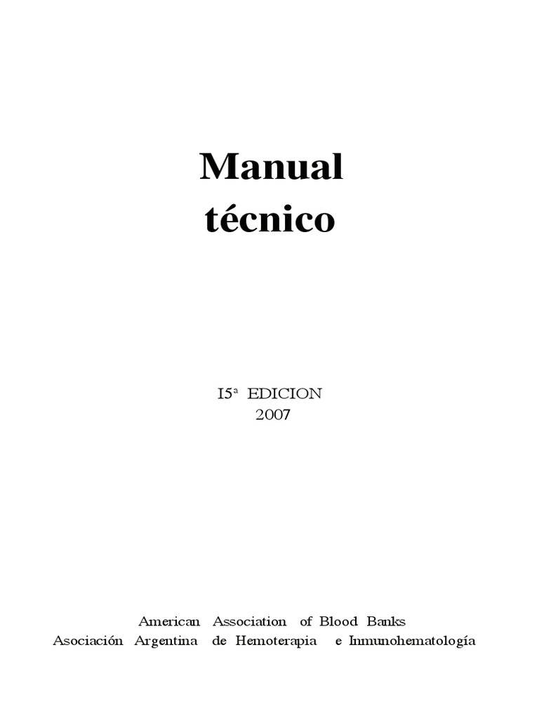 Manual Tecnico de La AABB | PDF