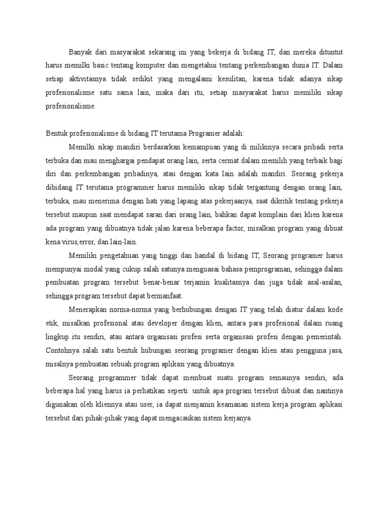Profesionalisme Programmer | PDF
