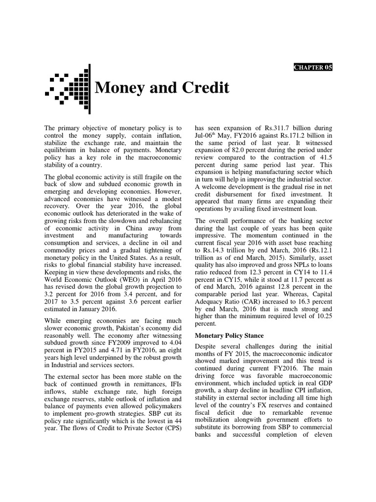 Monetary Policy and Credit Trends 2016 | PDF | Monetary Policy | Money ...