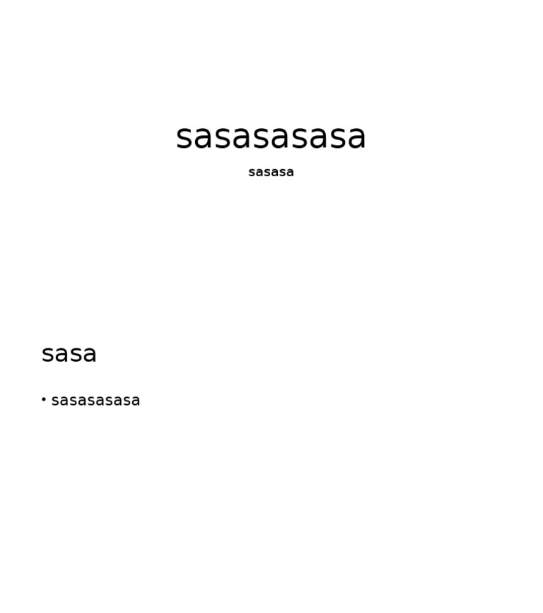 Sasasasasa: Sasasa | PDF