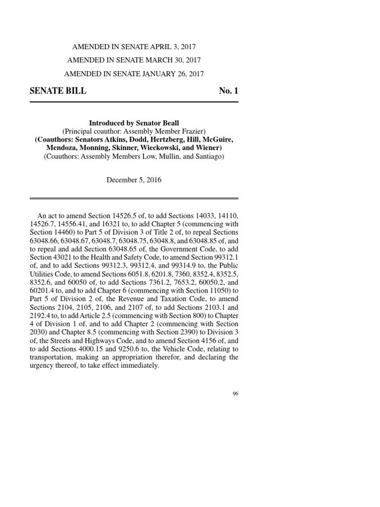 California SB-1 | PDF | Emission Standard | Taxes