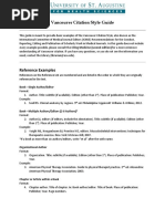 SAGE Vancouver Reference Style | PDF | Citation | Publishing