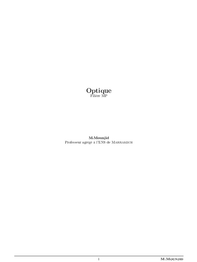 Manuel Optique PDF | PDF | Méthodes et références pédagogiques