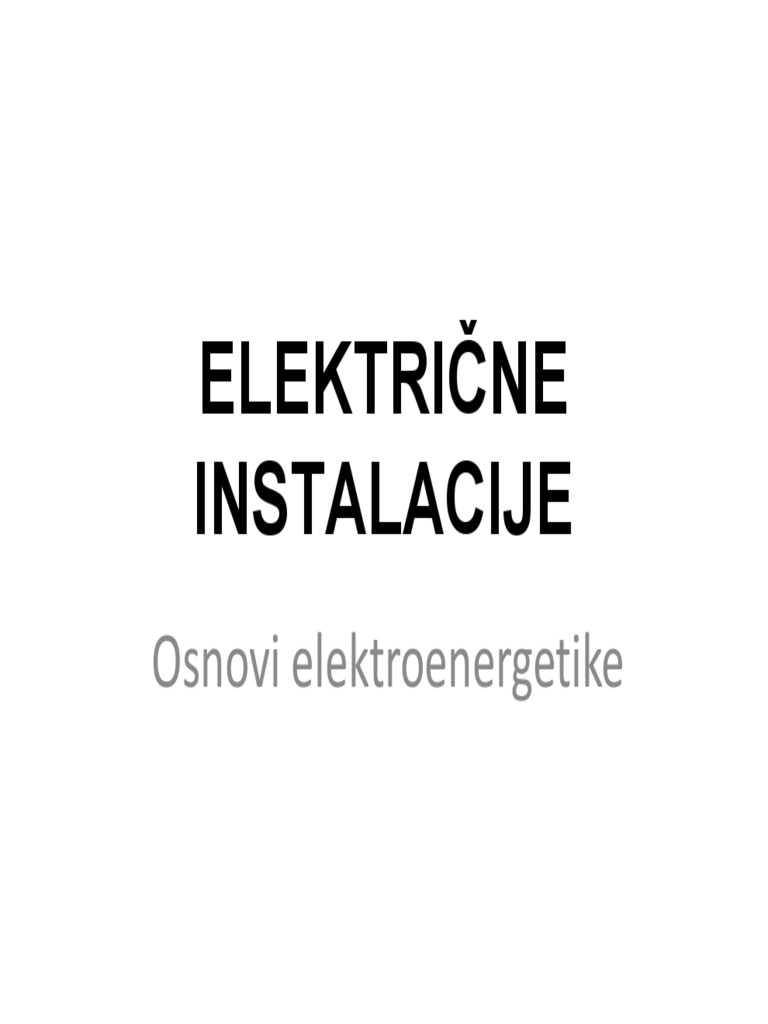 Električne Instalacije PDF | PDF