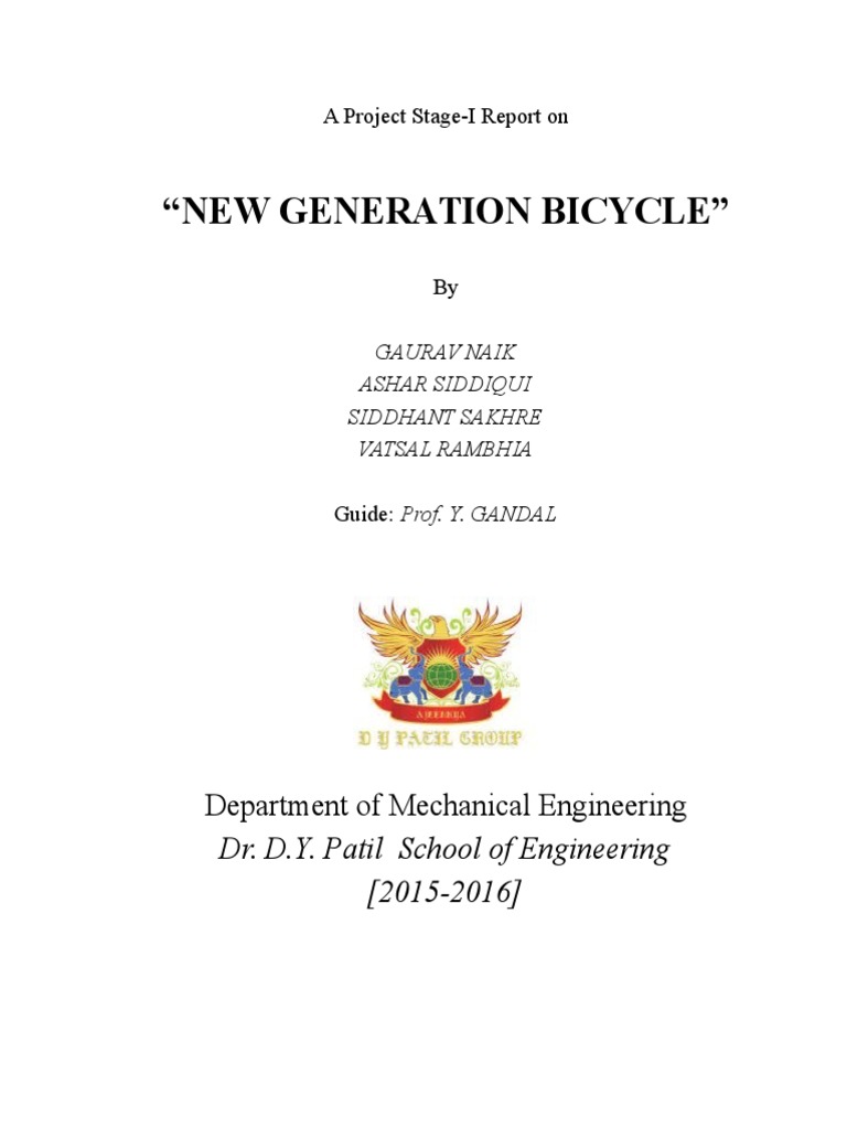 New Generation Bicycle Project Report | PDF | Technology & Engineering