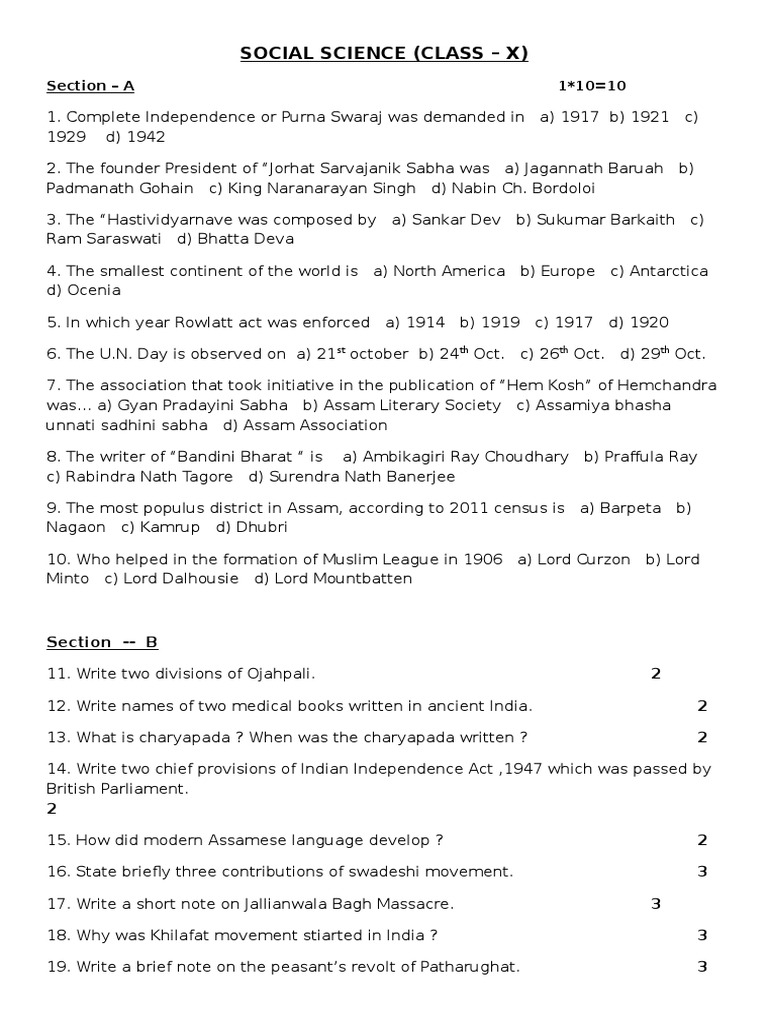 Social Science Final Exam | PDF | Politics (General)