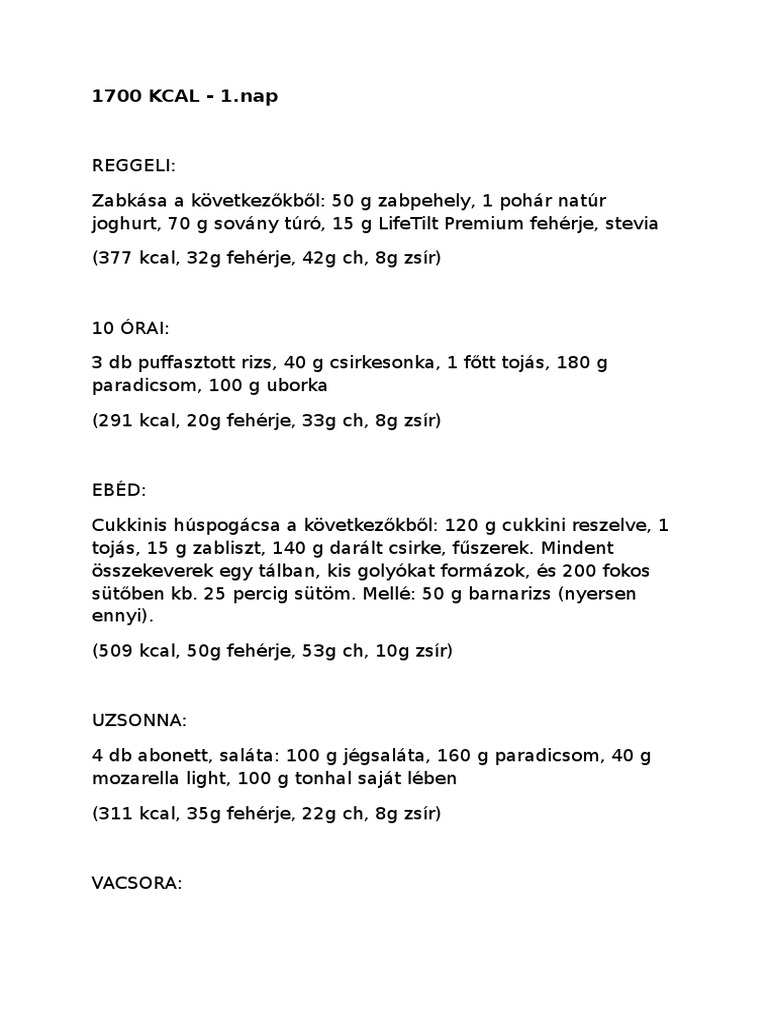 1700 Kcal | PDF