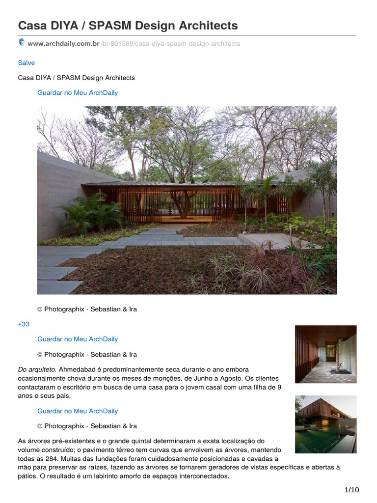 Casa DIYA SPASM Design Architects | PDF | Árvores | Plantas