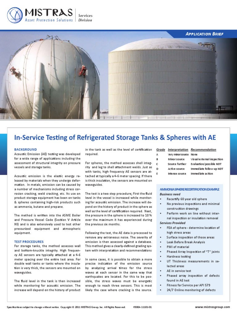 Refrigerated Tank Testing | PDF | Mechanical Engineering | Applied And ...