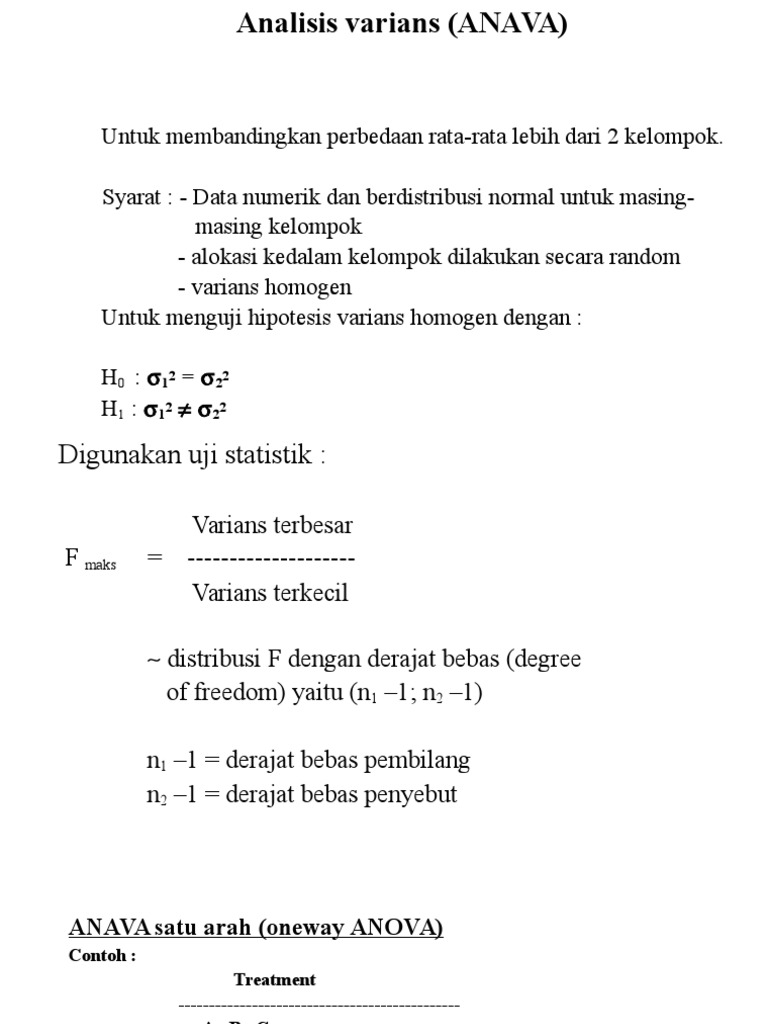 Analisis Varians | PDF