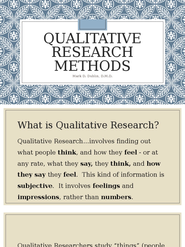 Qualitative Research Method | PDF | Qualitative Research | Survey Methodology