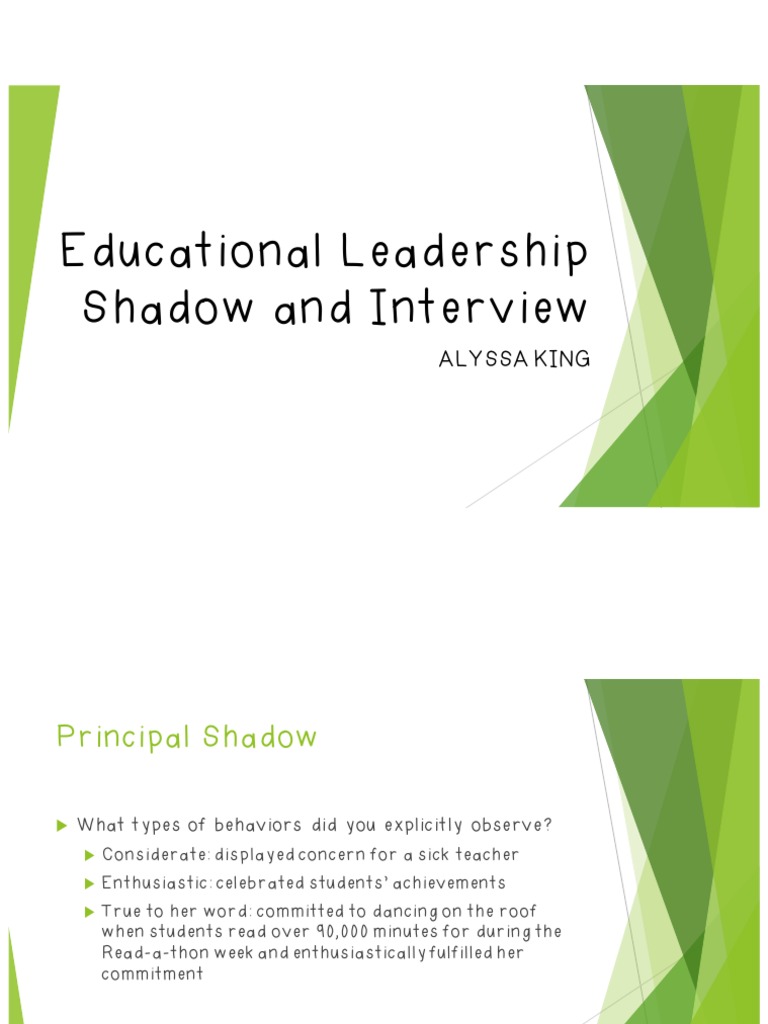 Principal Shadow and Interview | PDF | Leadership | Action (Philosophy)