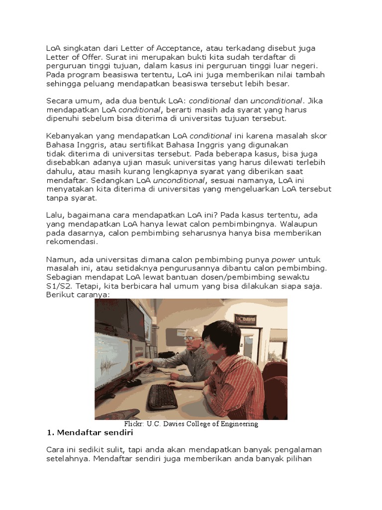 LoA Singkatan Dari Letter of Acceptance | PDF