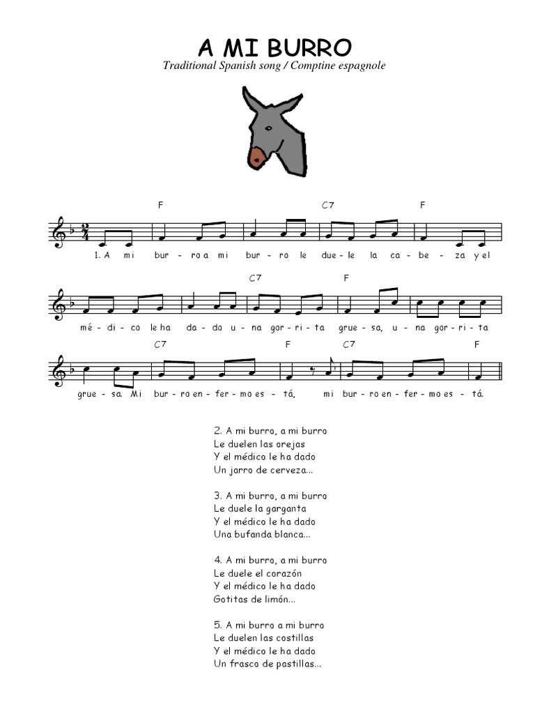 A mi burro: Canción infantil española | PDF