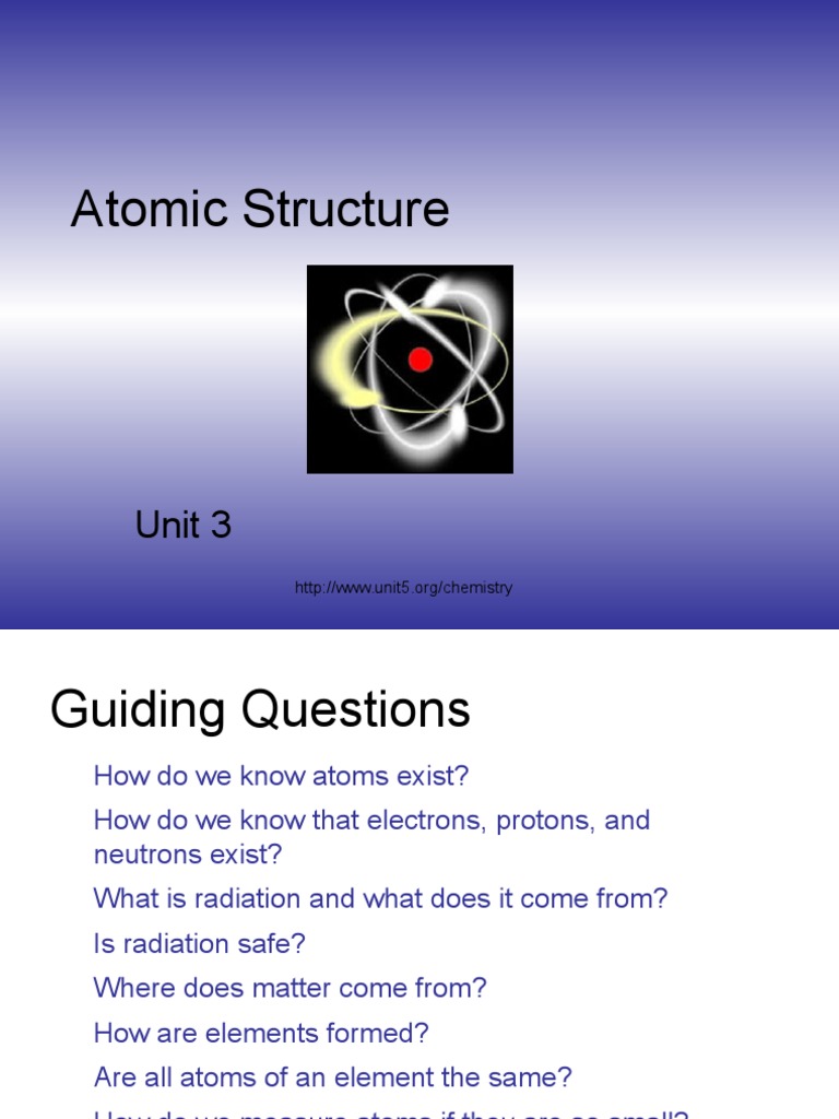 A3 Atomic Structure | PDF | Atoms | Radioactive Decay