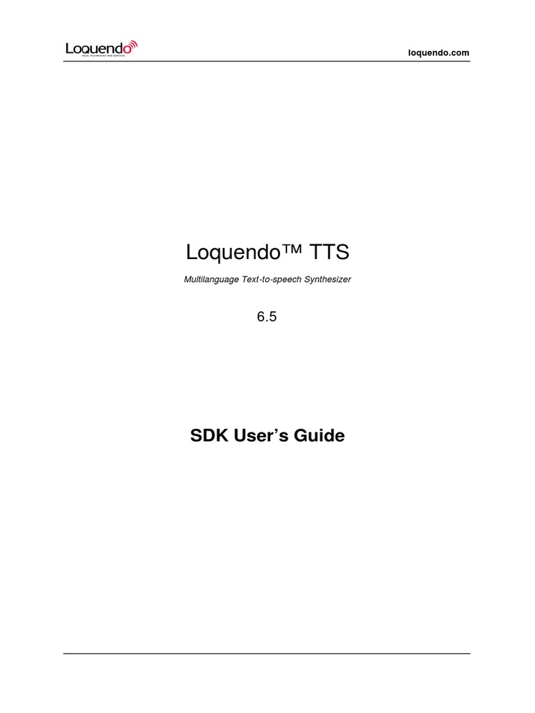 Loquendo TTS User Guide | PDF | Speech Synthesis | Regular Expression