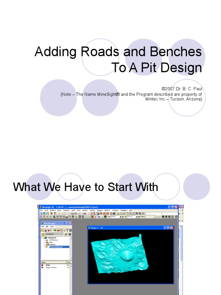 Adding Roads and Benches To A Pit Design | PDF | Areas Of Computer Science | Computing