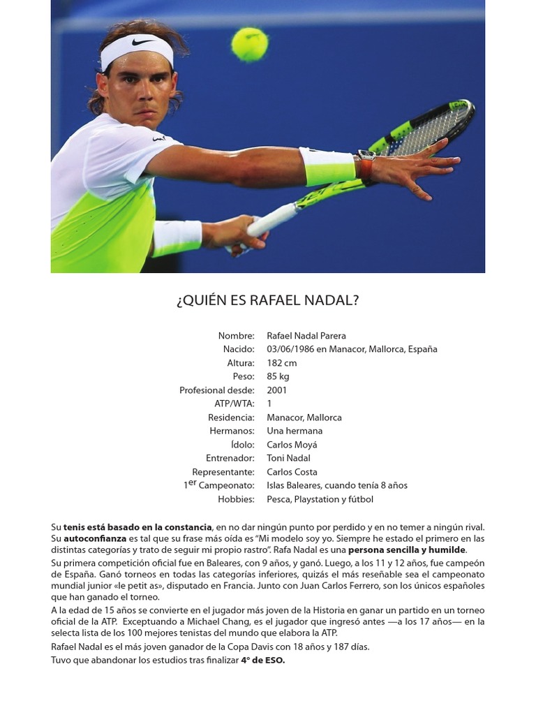 Rafa Nadal | PDF | Grand Slam (Tenis) | Roger Federer