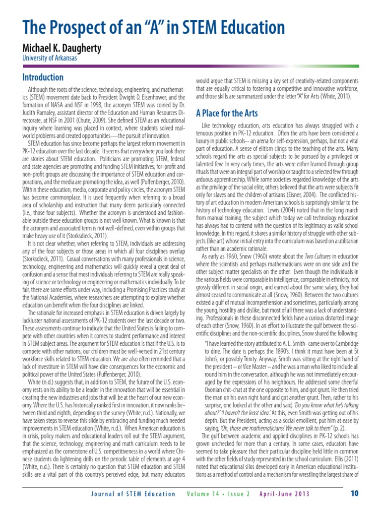 An A in STEM Education | Download Free PDF | Science, Technology ...