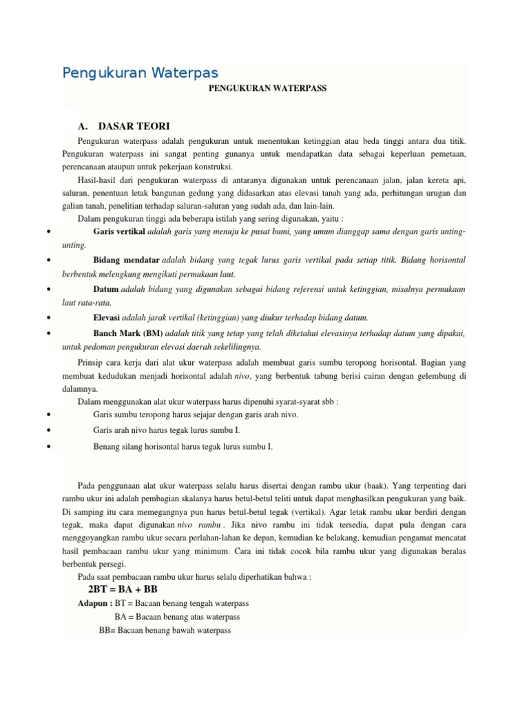 Pengukuran Waterpas | PDF