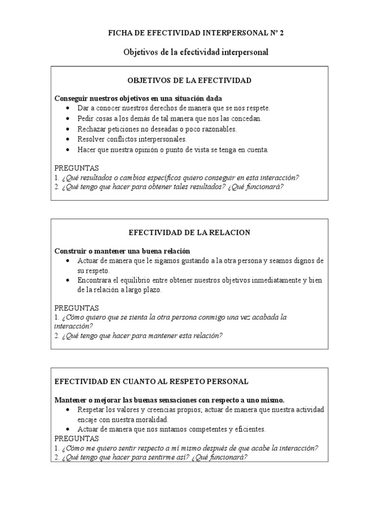 Estrategias para la Efectividad Interpersonal | PDF