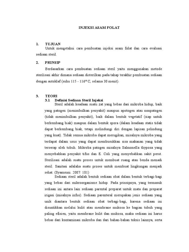 Injeksi Asam Folat 2003 | PDF