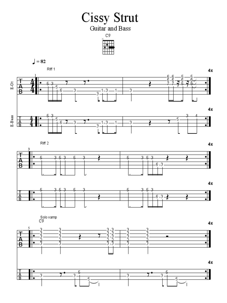 Cissy Strut (Guitar and Bass) | Music Theory | Performing Arts