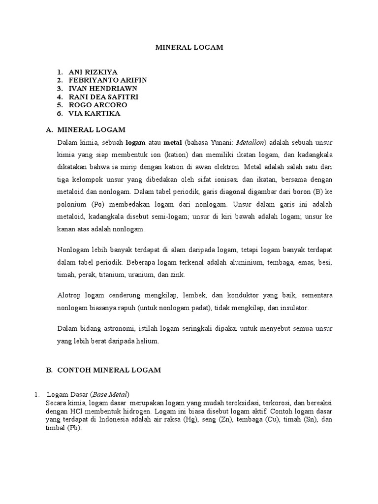 Mineral Logam | PDF